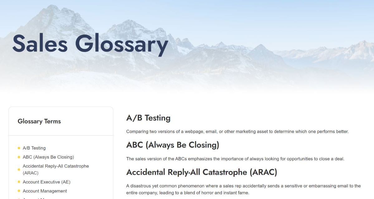 Sales Glossary: Key Sales Terms & Definitions | Topaz